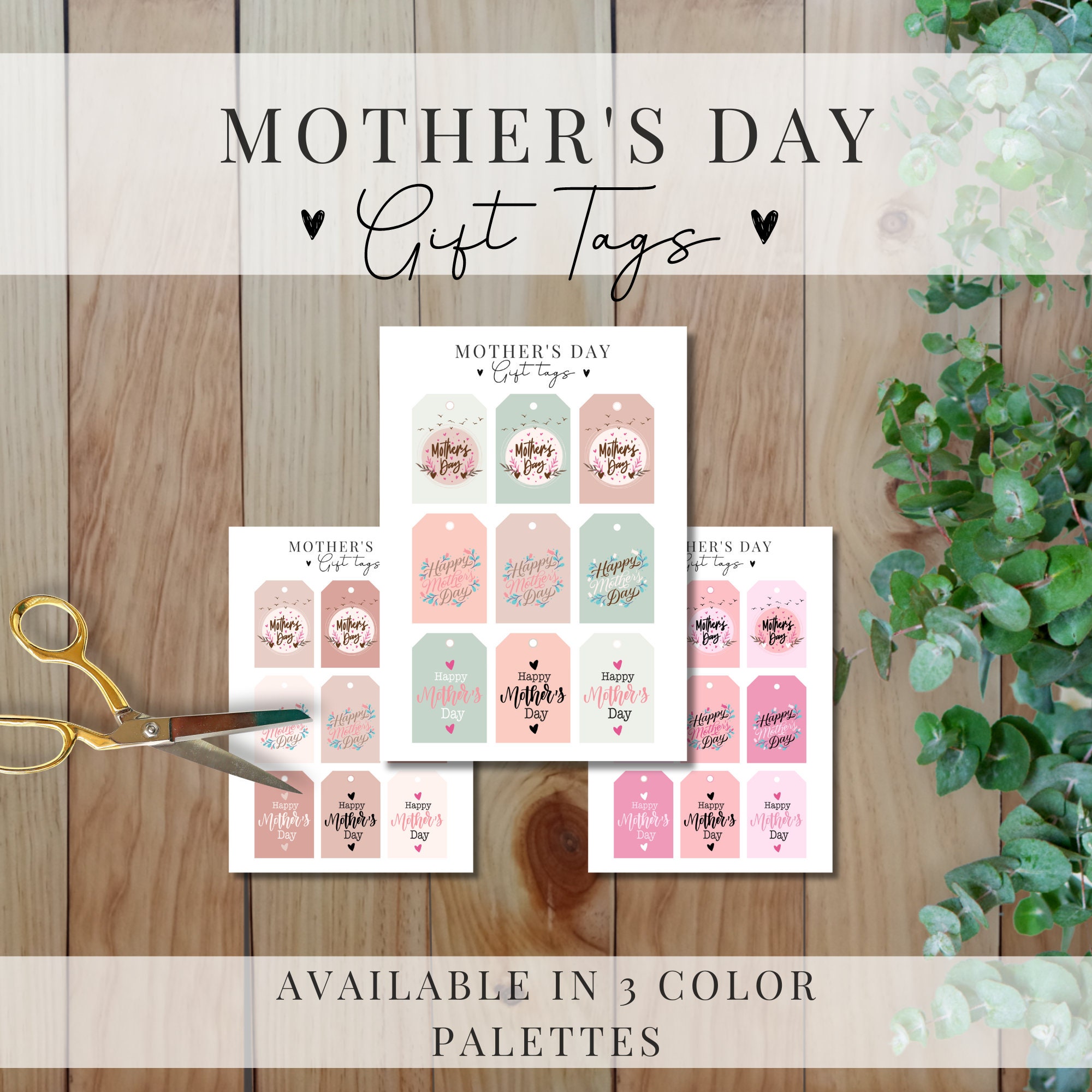 Mother's Day Gift Tag Mint, Printable Gift Tag, Mother's Day Printable ...