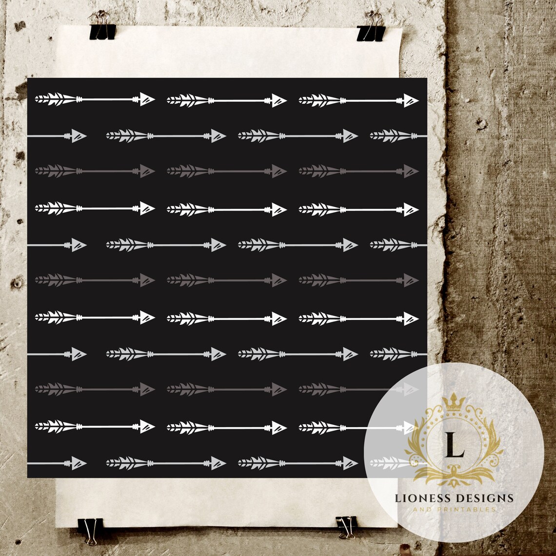 Arrow Black, Grey and White Digital Paper Pattern Arrow Pattern for ...