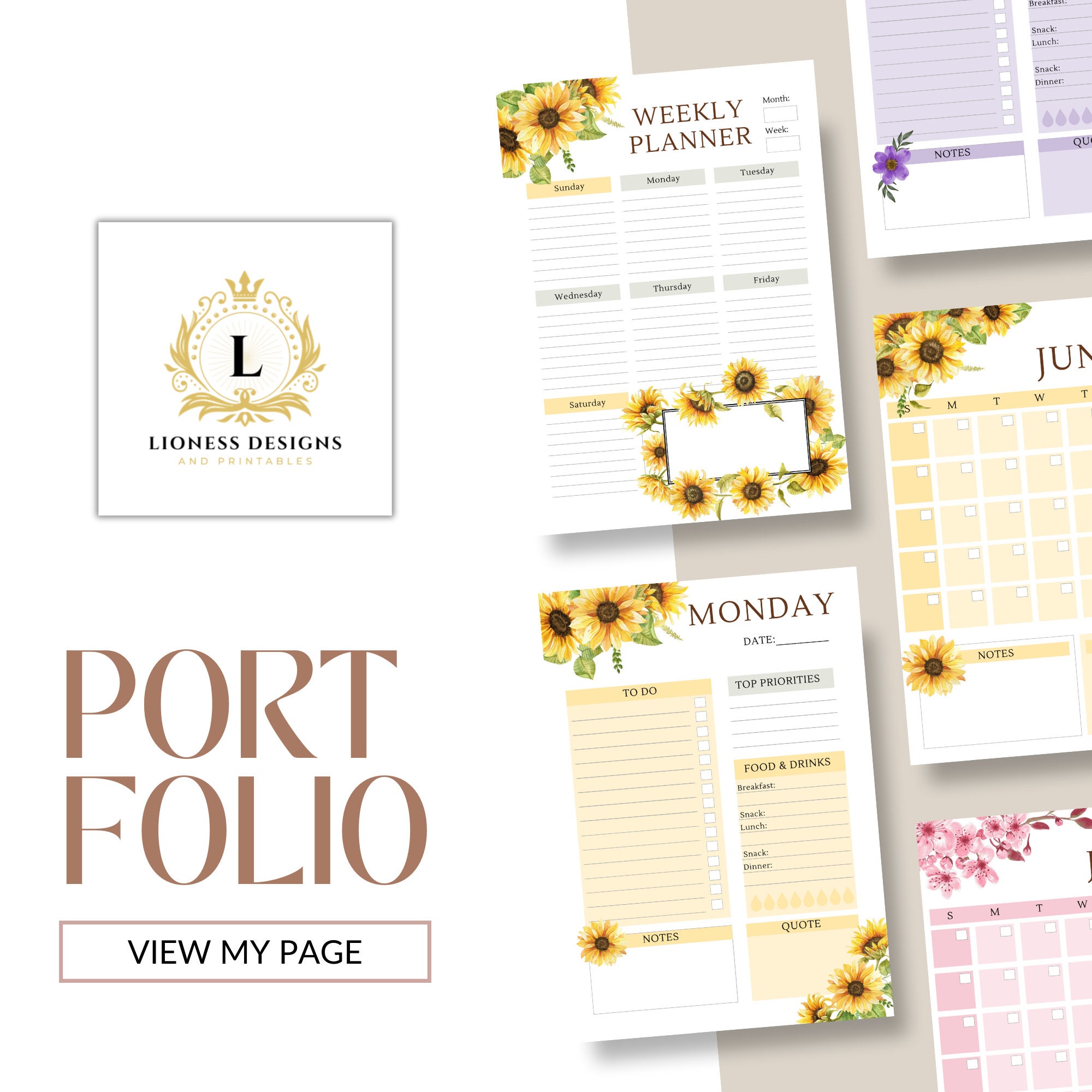 Sunflower Weekly Planner Printable - Etsy