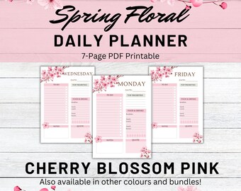 Printable Daily Planner Cherry Blossom Theme - Etsy