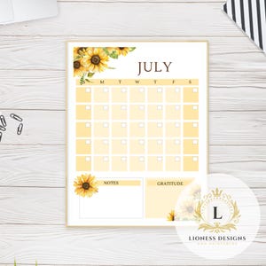 Sunflower Full Yearly Planner Printable - Etsy