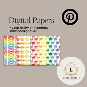 Pride Month Seamless Digital Paper Pattern - Rainbow Colored LGBTQ+ ...