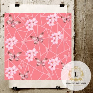 Pink Cherry Blossom Seamless Digital Paper Pattern - Sakura Floral ...