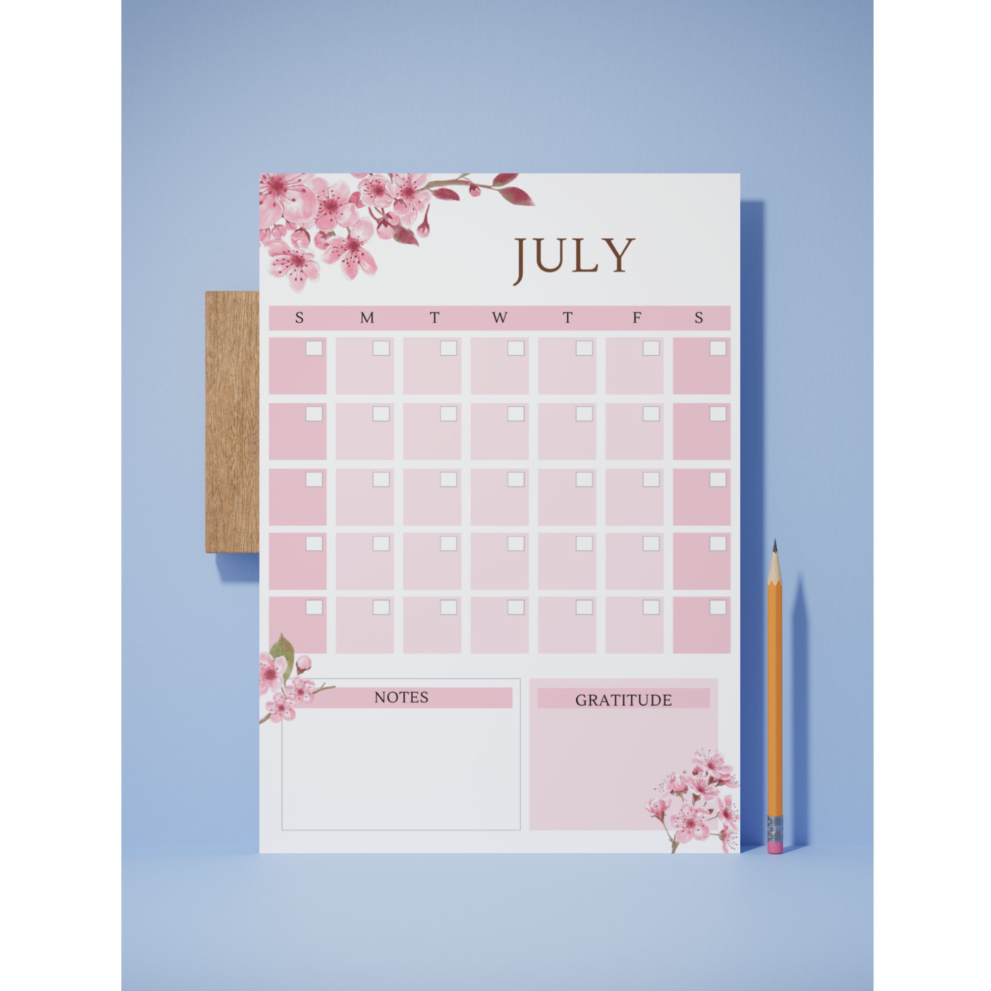 Cherry Blossom Full Yearly Planner Printable - Etsy
