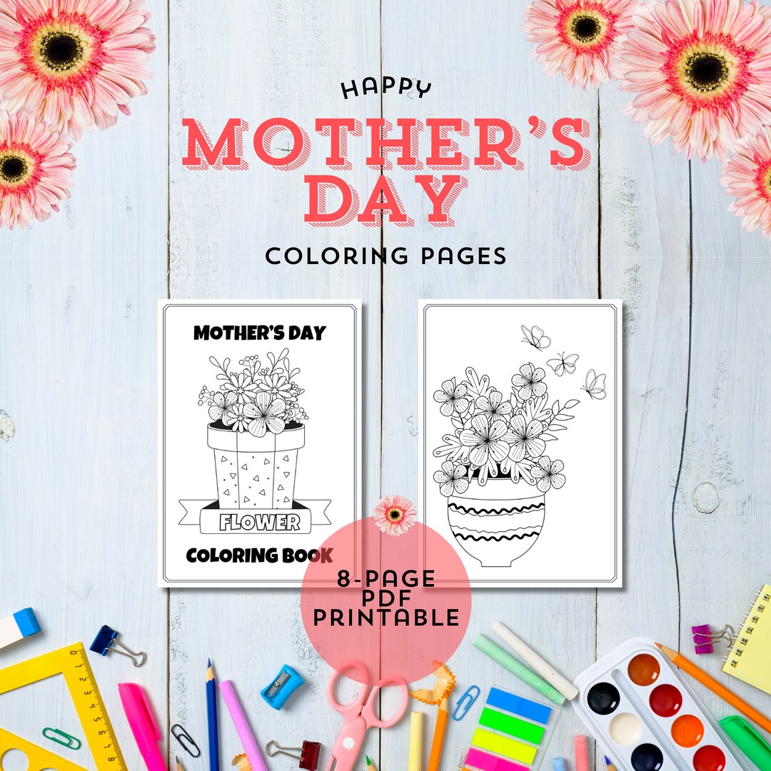 Mothers Day Coloring Pages for Kids - Positive Affirmations - Etsy