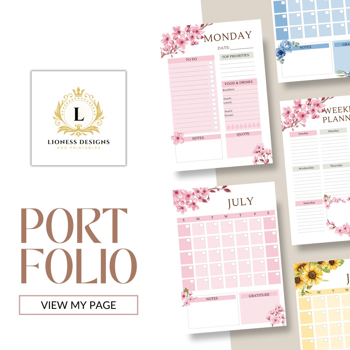 Cherry Blossom Daily Planner Printable - Etsy