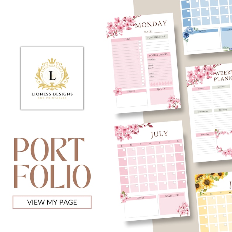 Cherry Blossom Daily Planner Printable - Etsy