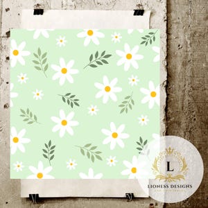 Daisy Seamless Digital Paper Pattern - Multicolor Daisy Floral Pattern ...