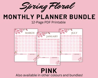 A4 Portrait Monthly Planner Printable - Etsy