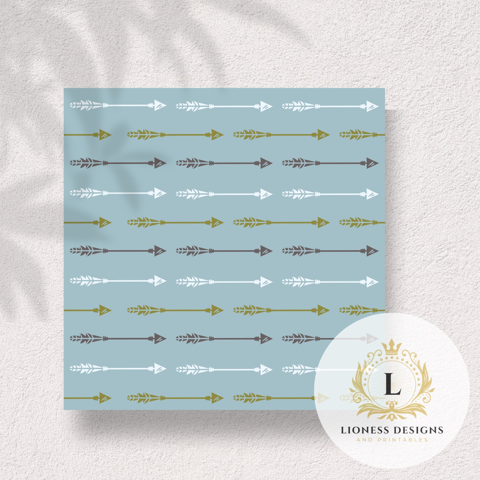 Arrow Digital Paper: Green & Blue Pattern (12x12 Inch, 300DPI) - Etsy