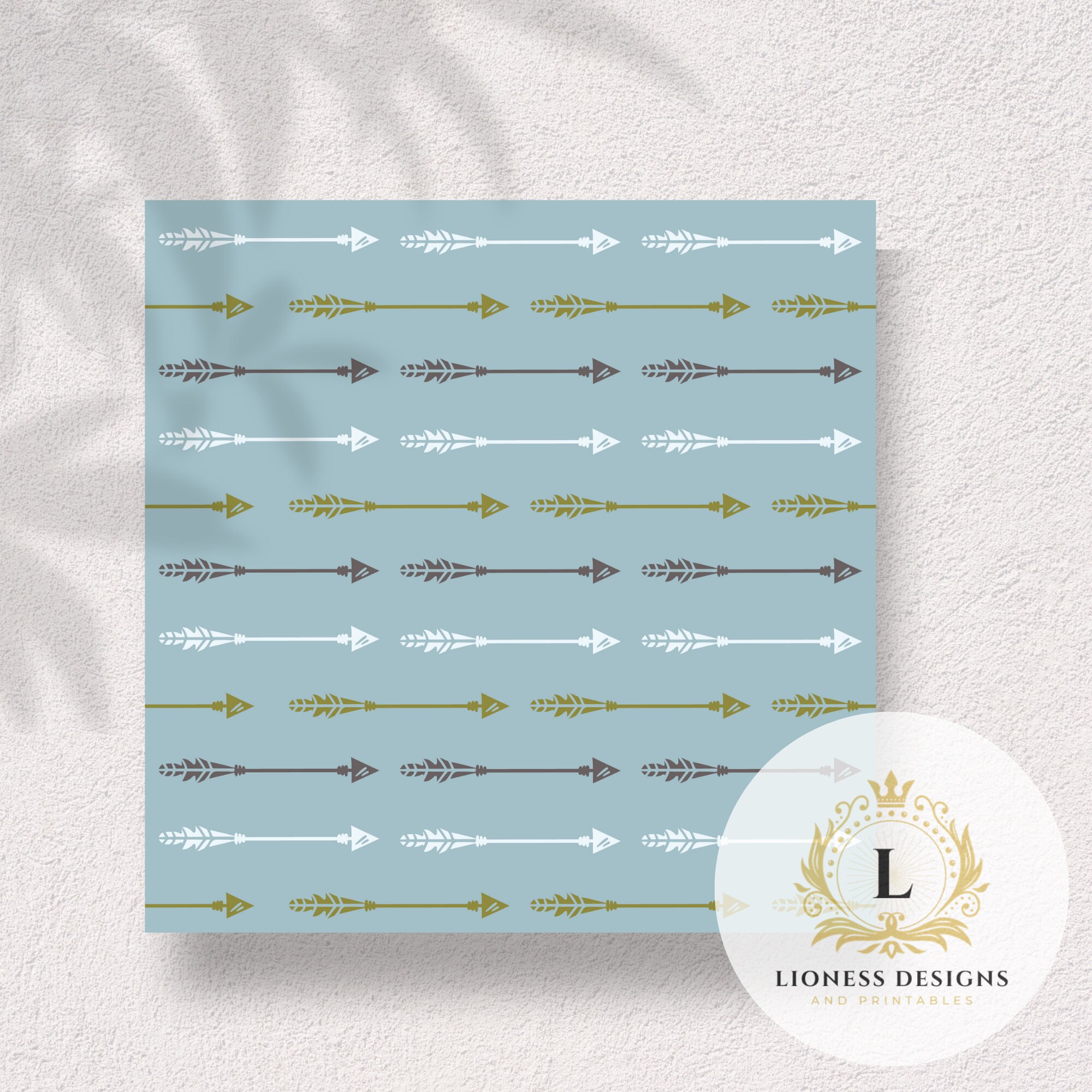 Arrow Digital Paper: Green & Blue Pattern (12x12 Inch, 300DPI) - Etsy