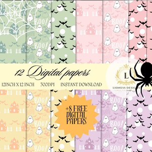 20 Seamless Halloween Themed Digital Papers, Seamless Commercial Use ...
