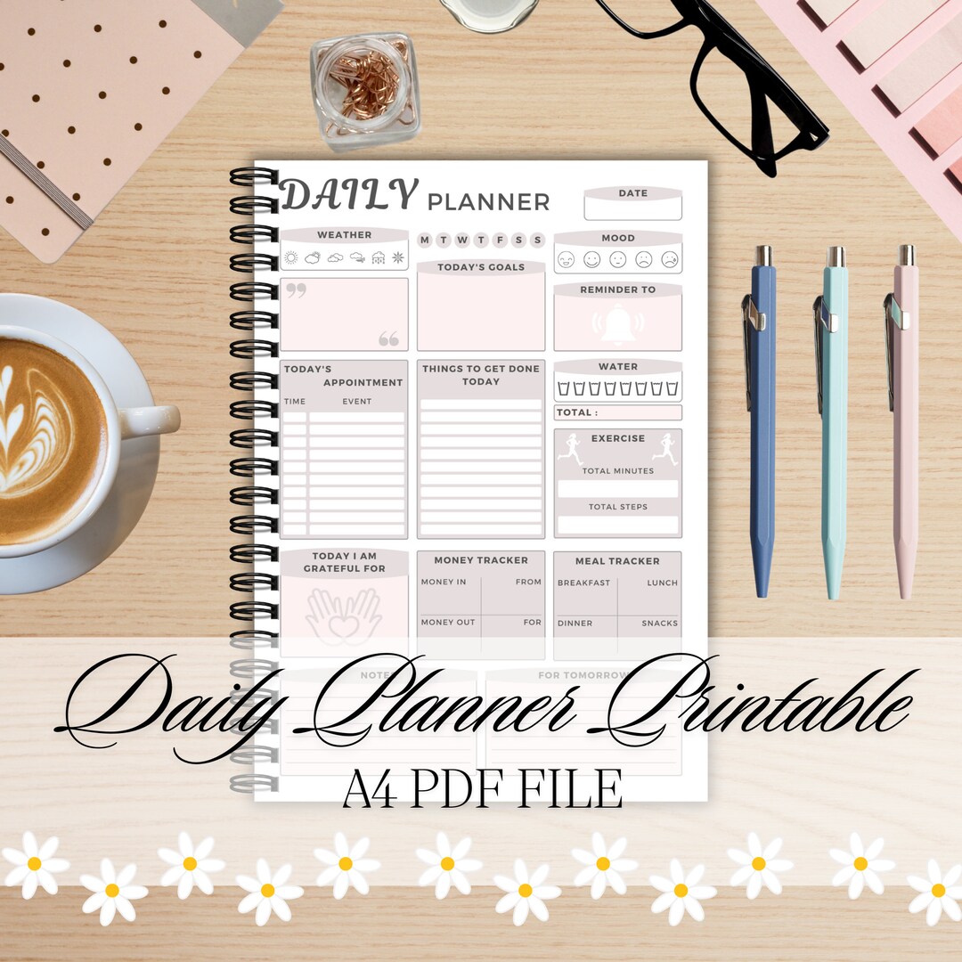 Pretty in Pink Daily Planner Printable - Stay Organized With Style - Etsy