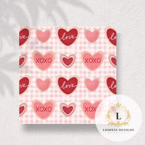 Valentine Seamless Digital Paper, Heart Cookies and Gifts, Heart ...
