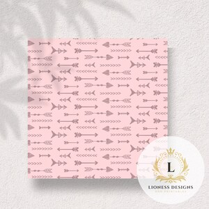 Arrow Pink and Grey Digital Paper Pattern - Arrow Pattern for Personal ...