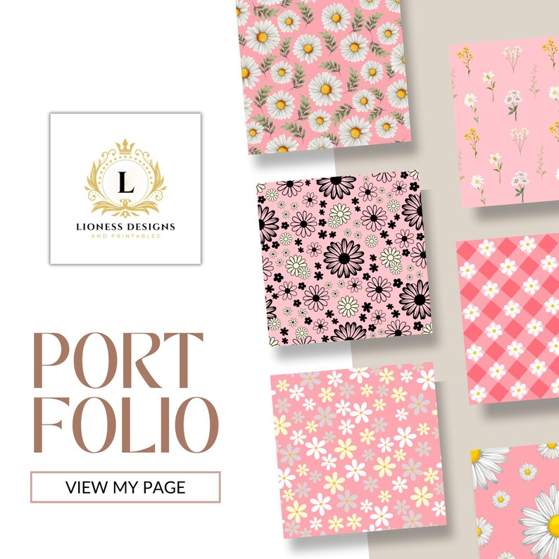 Pink Daisy Seamless Digital Paper Pattern - Daisy Floral Pattern for ...