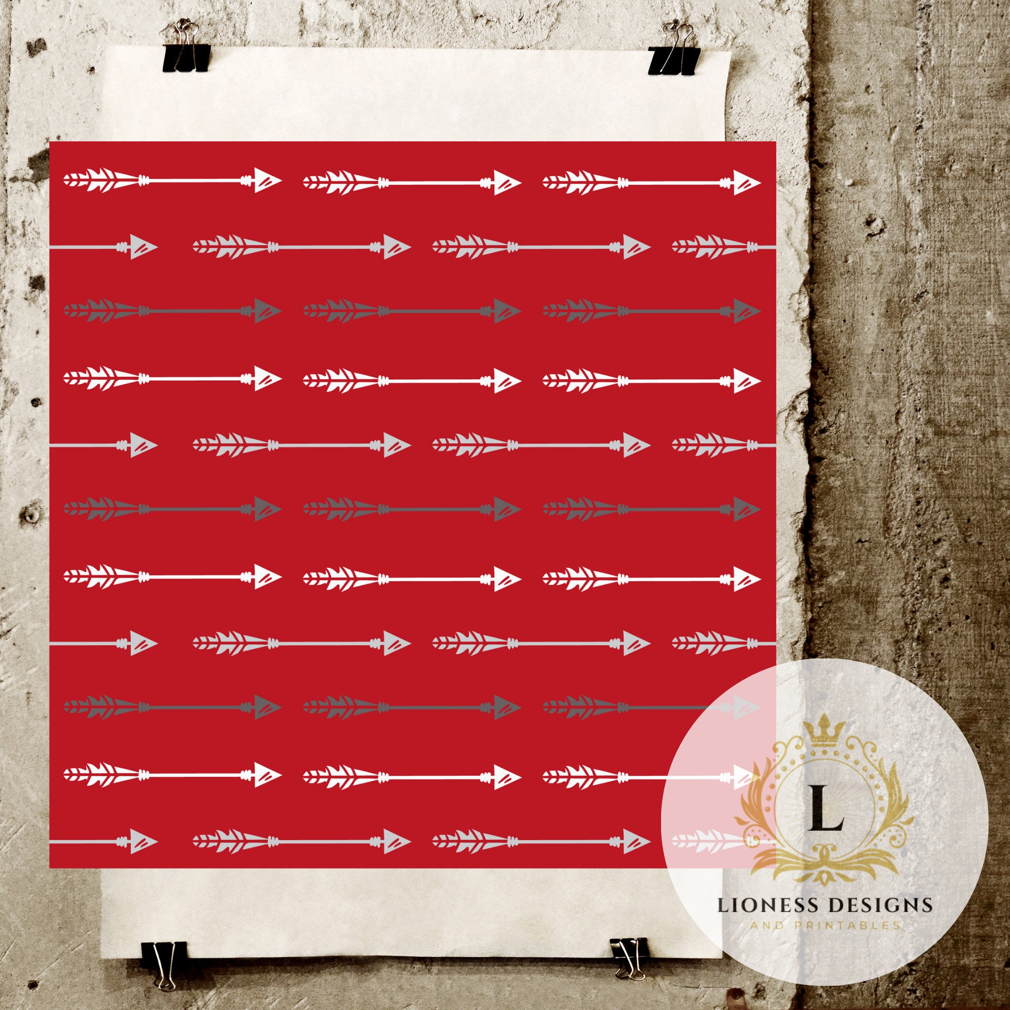 Arrow Red and Grey Digital Paper Pattern Arrow Pattern for Personal and ...