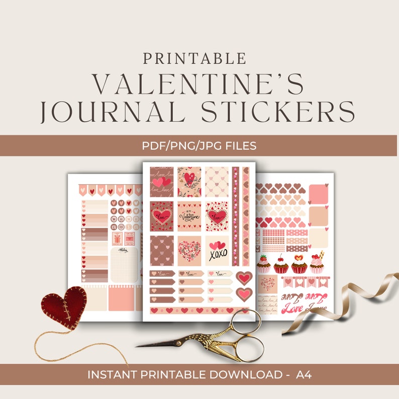 Valentine's Journal Stickers - Etsy