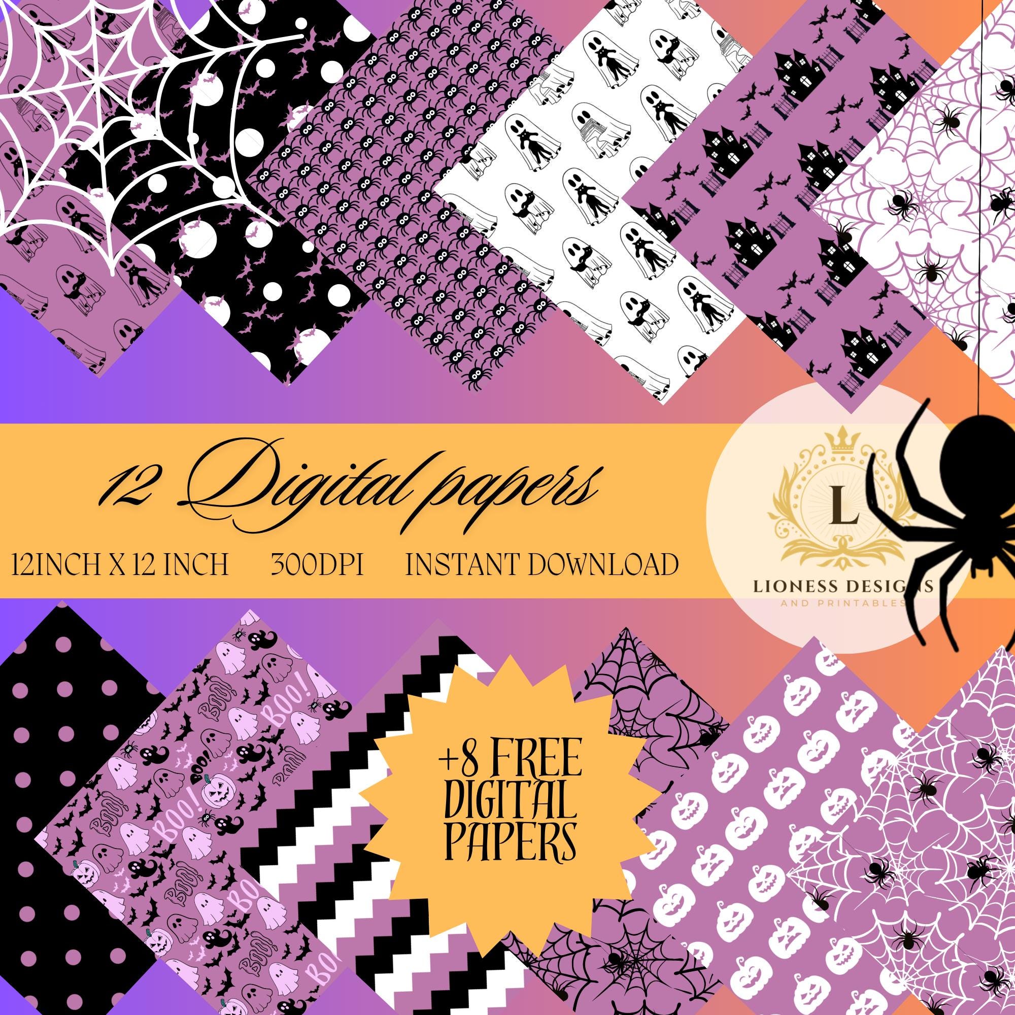 20 Seamless Halloween Themed Digital Papers, Seamless Commercial Use ...