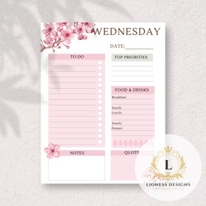Cherry Blossom Daily Planner Printable - Etsy