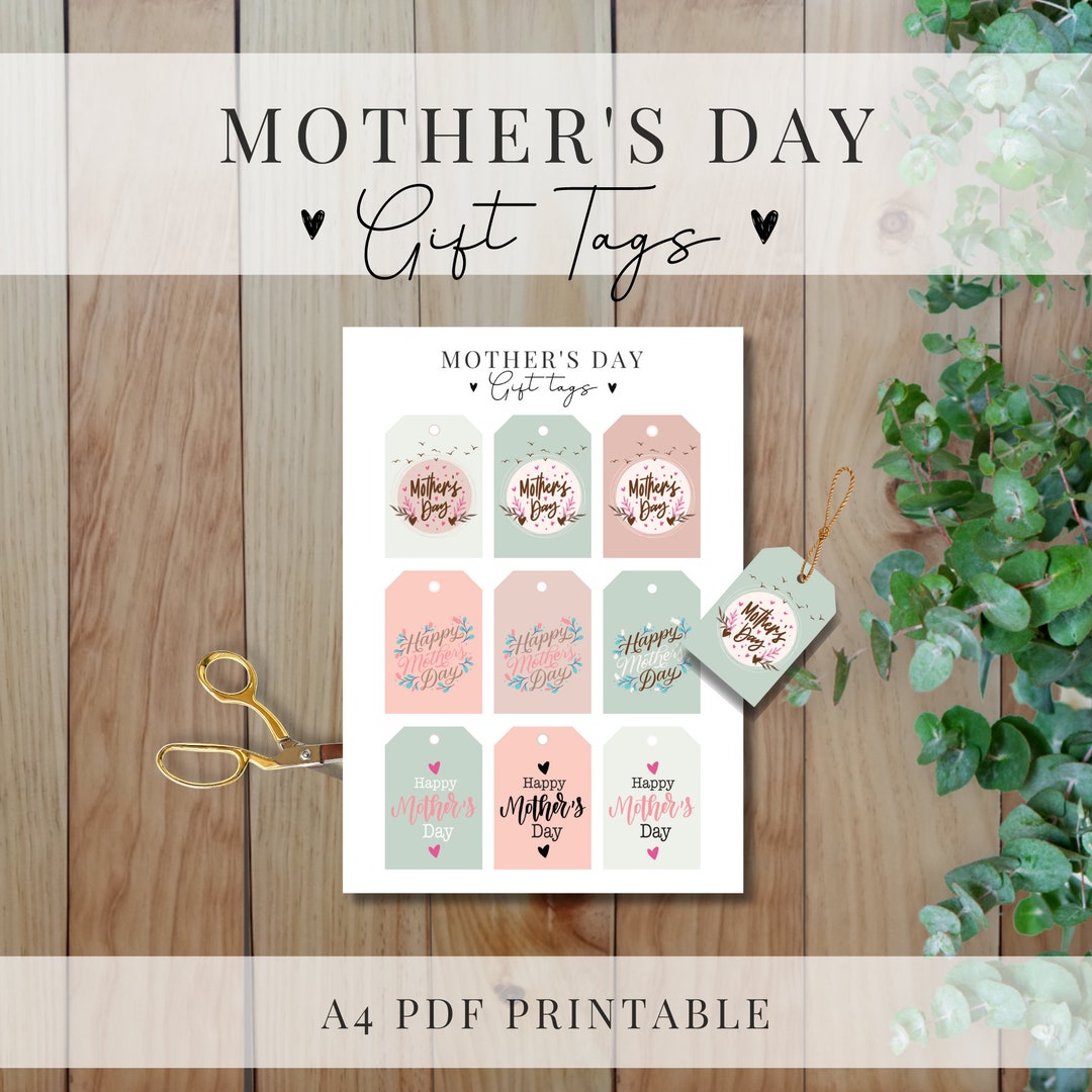 Mother's Day Gift Tag - Mint, Printable Gift Tag, Mother's Day ...