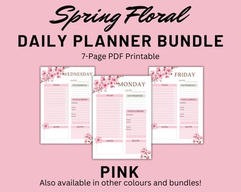 Purple Flower Daily Planner Printable - Etsy