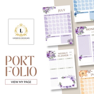 Purple Flower Weekly Planner Printable - Etsy