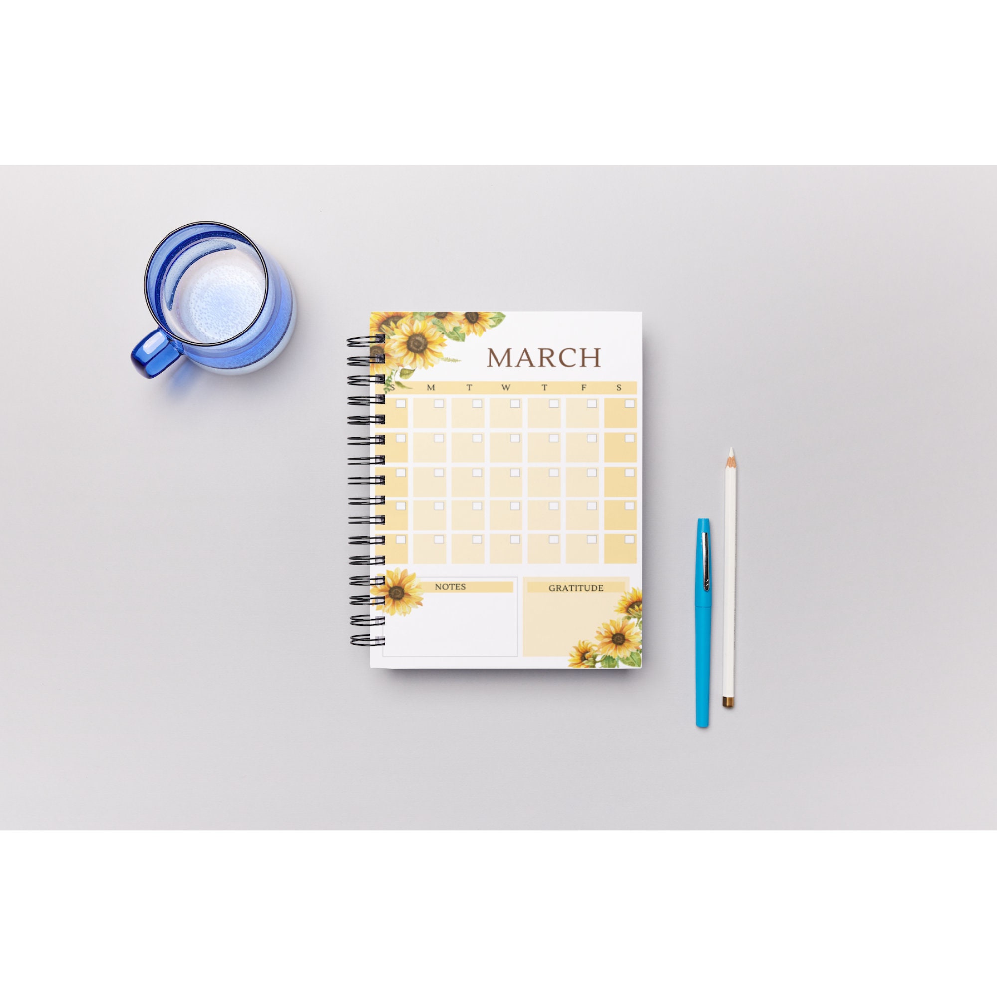 Sunflower Monthly Planner Printable - Etsy