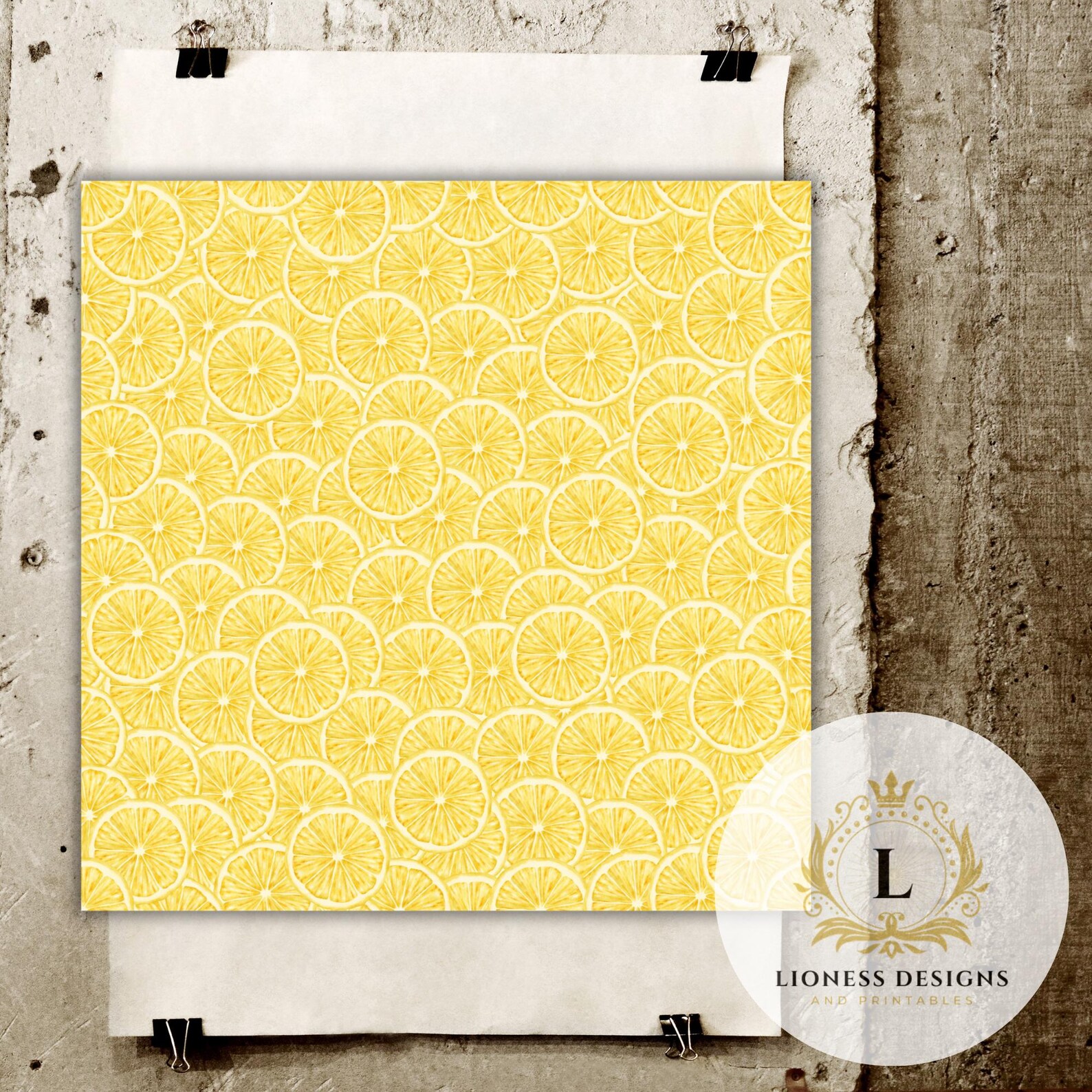 Lemons Seamless Digital Paper Pattern - Lemon Floral Pattern for ...