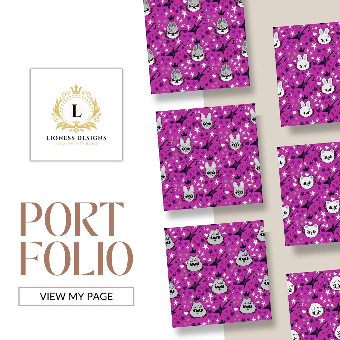 Evil Skzoo Digital Paper Straykids Seamless Wallpaper Purple Design ...