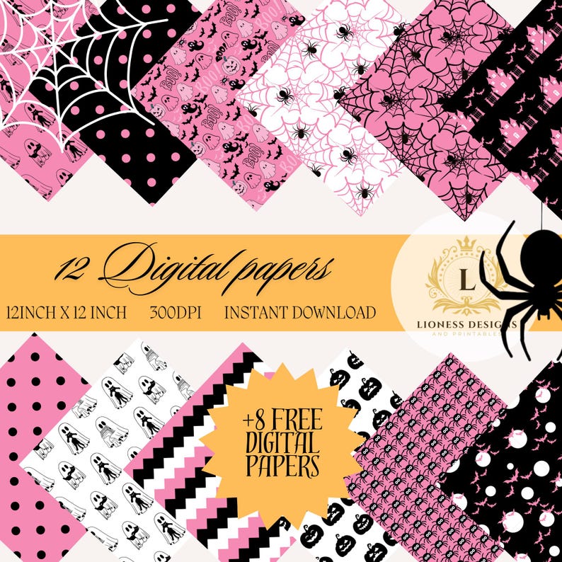 20 Seamless Halloween Themed Digital Papers, Seamless Commercial Use ...