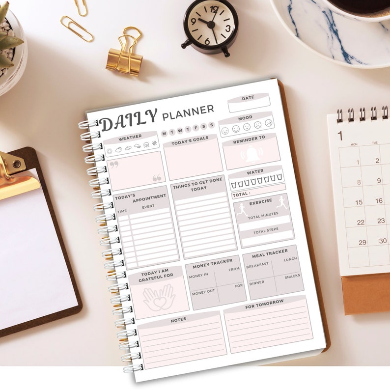Pretty in Pink Daily Planner Printable - Stay Organized With Style - Etsy