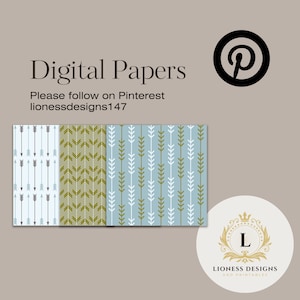 Arrow Digital Paper: Green & Blue Pattern (12x12 Inch, 300DPI) - Etsy