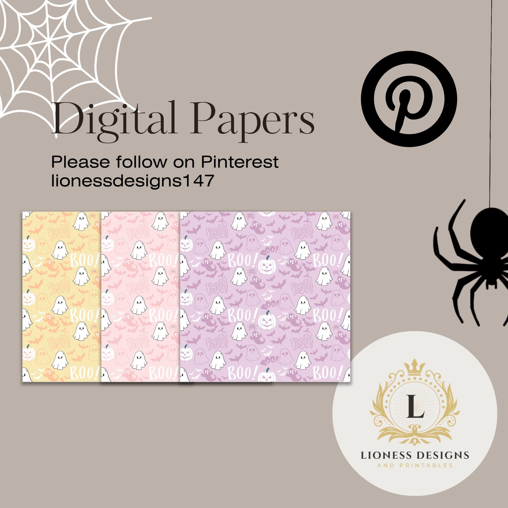 20 Seamless Halloween Themed Digital Papers, Seamless Commercial Use ...