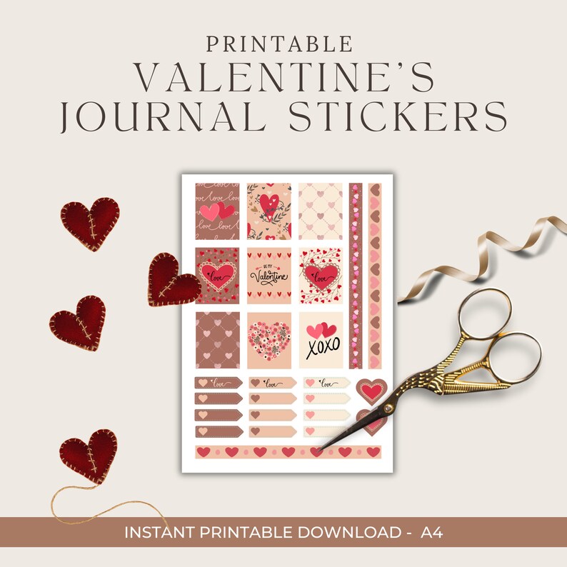 Valentine's Journal Stickers - Etsy