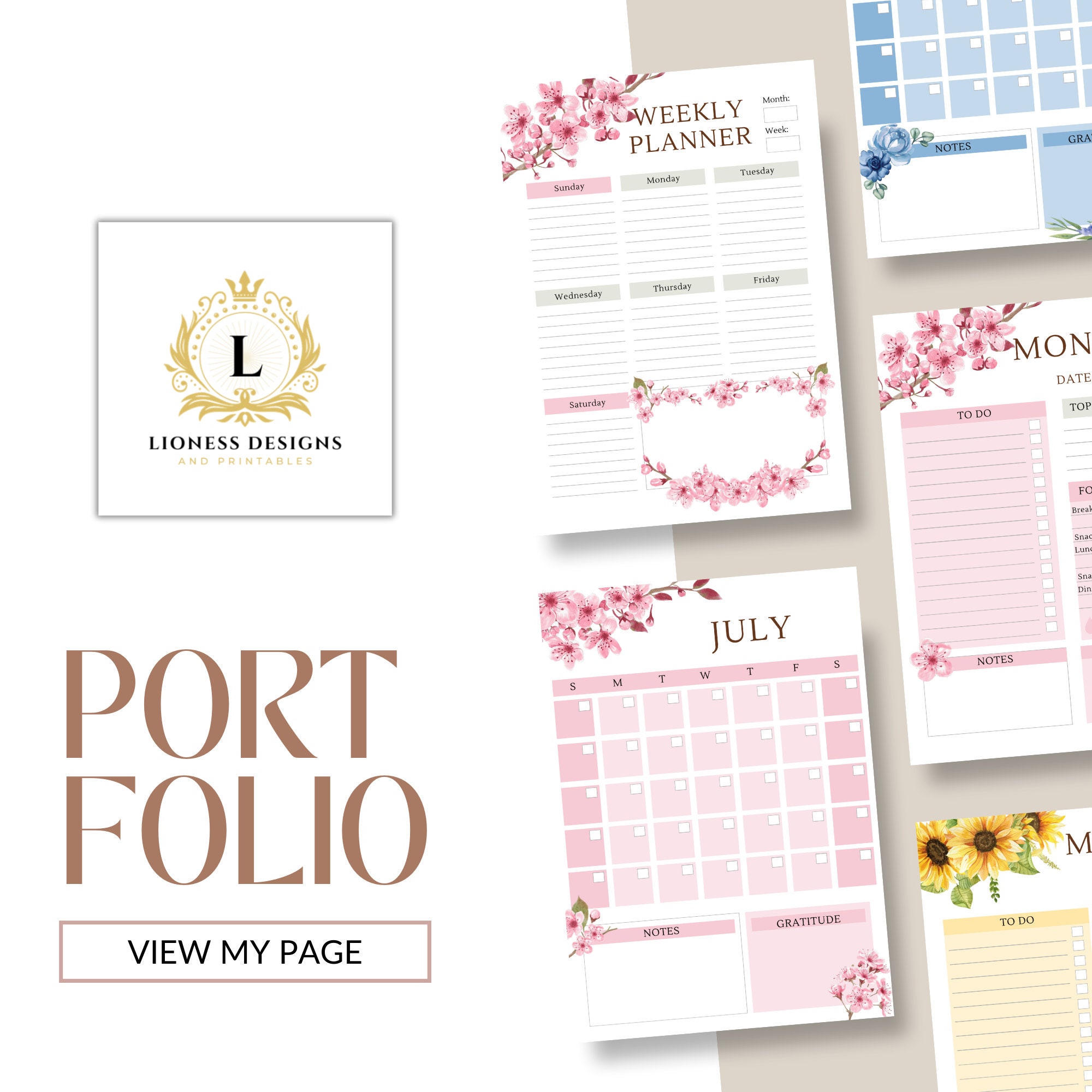 Cherry Blossom Weekly Planner Printable - Etsy