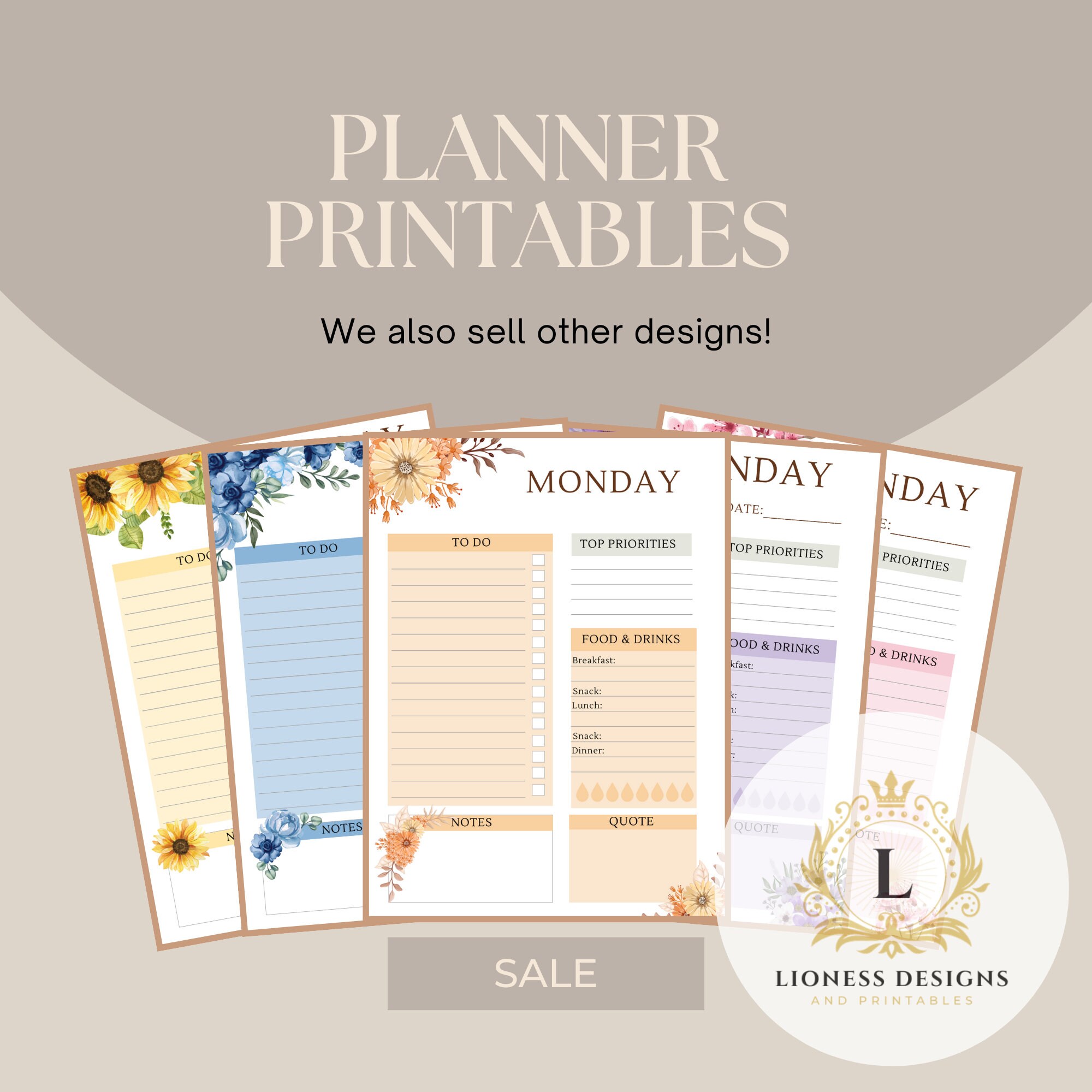 Orange Flower Daily Planner Printable - Etsy