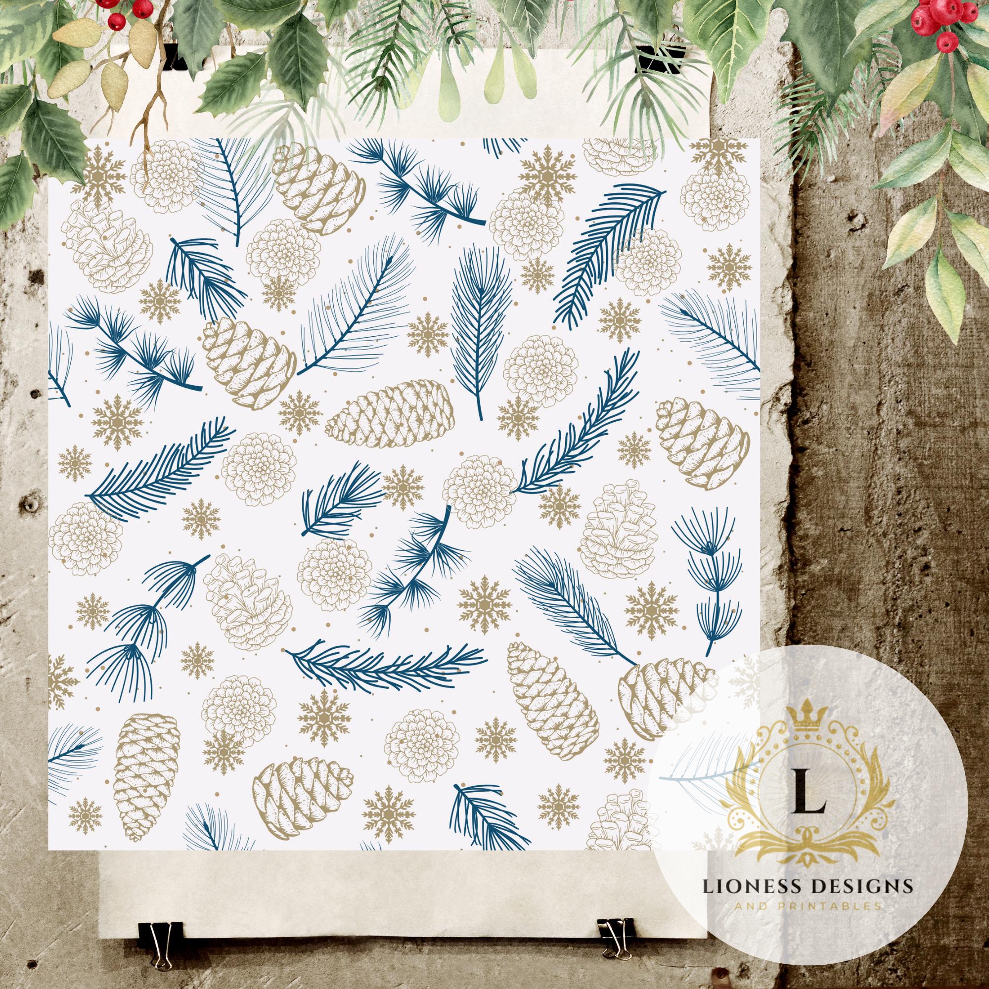 Snowy Christmas Digital Paper: Seamless Holiday Patterns (PNG & JPG) - Etsy