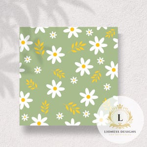 Daisy Seamless Digital Paper Pattern - Multicolor Daisy Floral Pattern ...