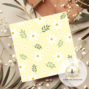 Daisy Seamless Digital Paper Pattern - Multicolor Daisy Floral Pattern ...