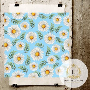 Blue Daisy Seamless Digital Paper Pattern - Daisy Floral Pattern for ...