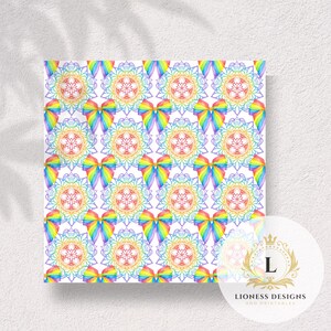 Pride Month Seamless Digital Paper Pattern - Rainbow Colored LGBTQ+ ...