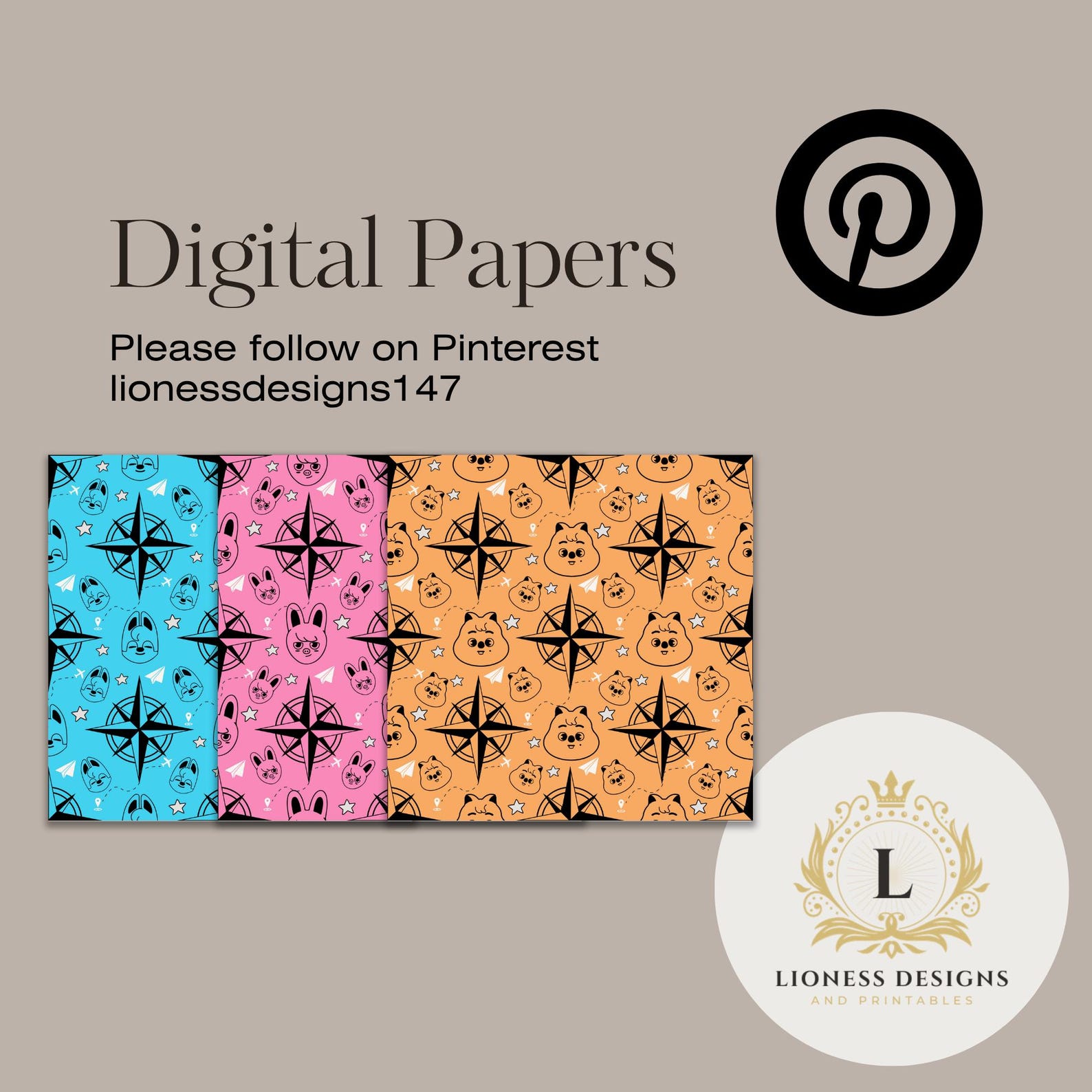 Skzoo Digital Paper: Straykids Compass Kpop Seamless Design (digital ...