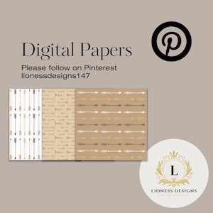 Arrow Digital Paper: Neutral Pattern Scrapbooking (digital Download) - Etsy