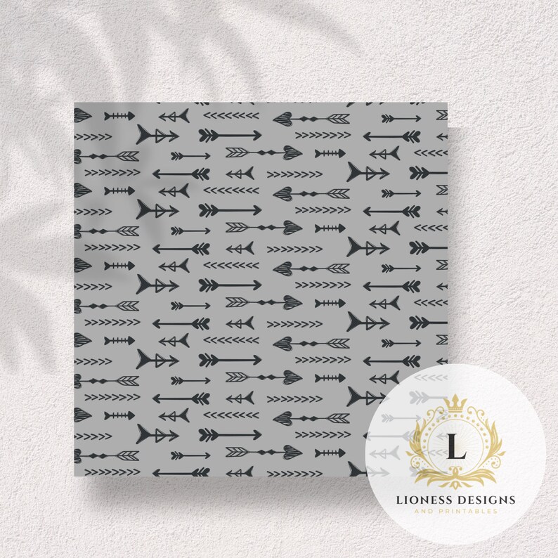 Arrow Black, Grey and White Digital Paper Pattern Arrow Pattern for ...