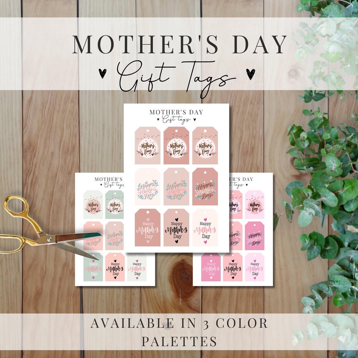 Mother's Day Gift Tag - Beige, Printable Gift Tag, Mother's Day ...