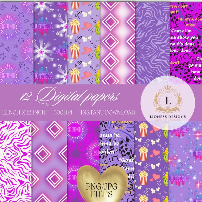 Kpop Demon Hunters Digital Paper, Seamless Pattern (digital Download ...