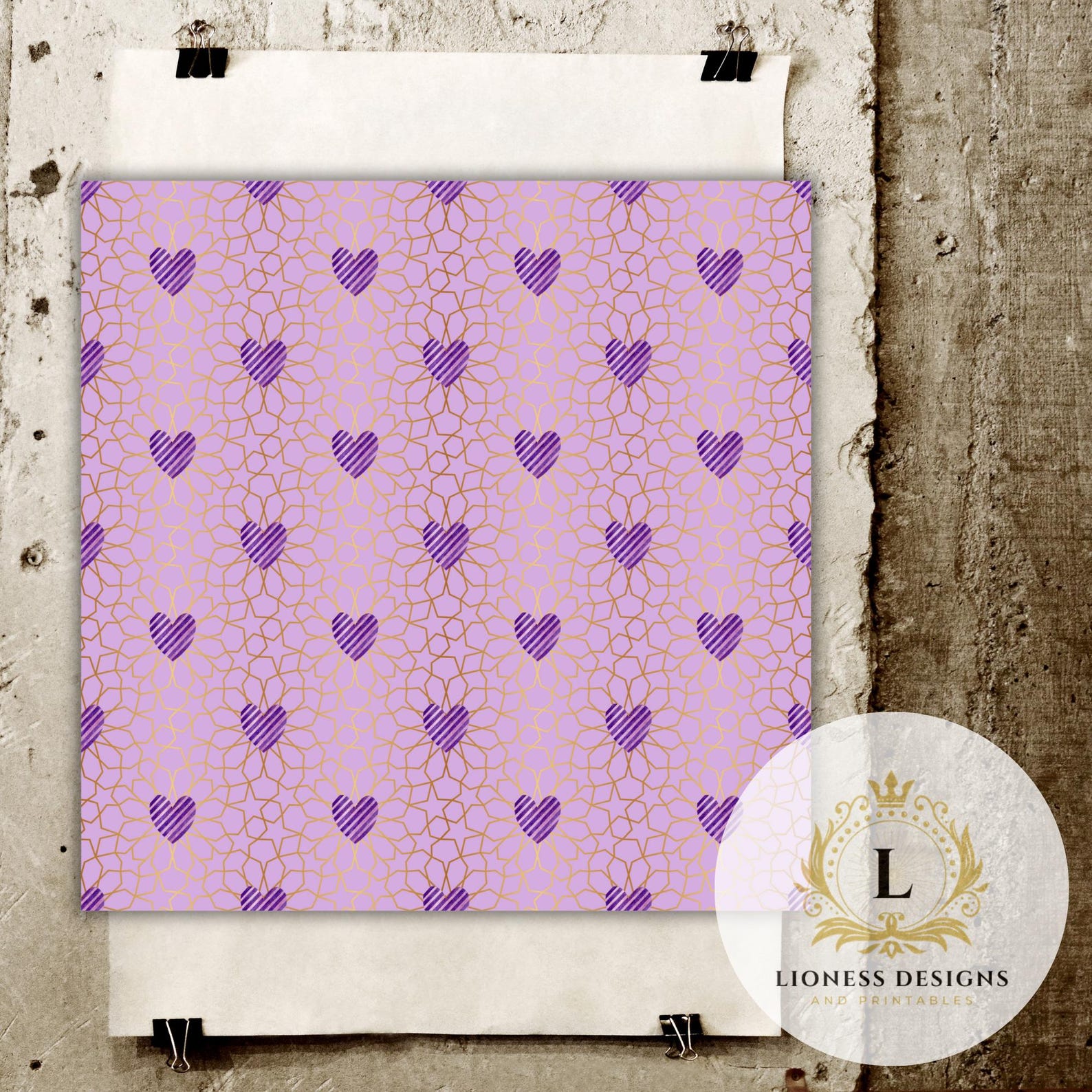 Valentine Seamless Digital Paper, Watercolor and Gold Hearts Pattern ...
