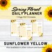 Sunflower Daily Planner Printable - Etsy