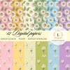 Daisy Seamless Digital Paper Pattern Multicolor Daisy Floral Pattern ...